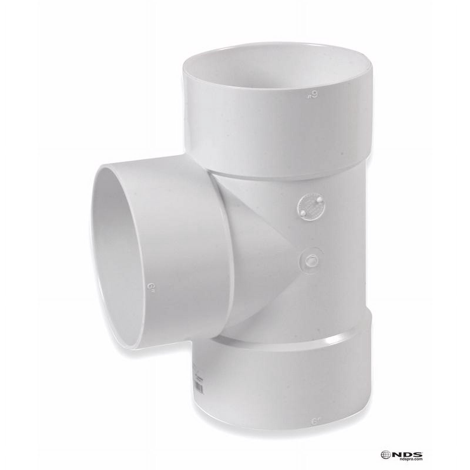 NDS 6P01 Straight Tee Schedule 35 6" Hub each T X 6" D Hub PVC White ...