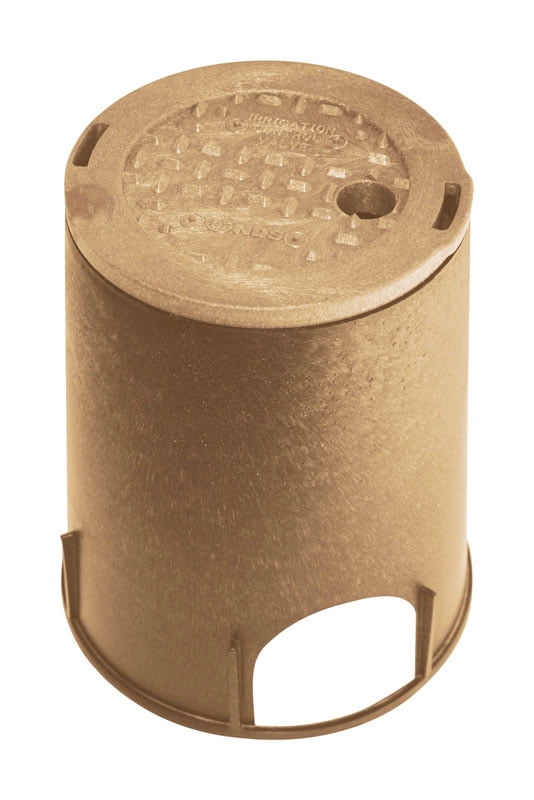 NDS 8.4 in. W X 9.1 in. H Round Valve Box with Overlapping Cover Brown ...