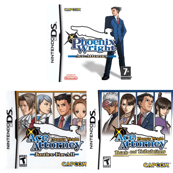 NDS Game Cartridge Phoenix Wright: Ace Attorney 3 pcs set - (NTSC US ...