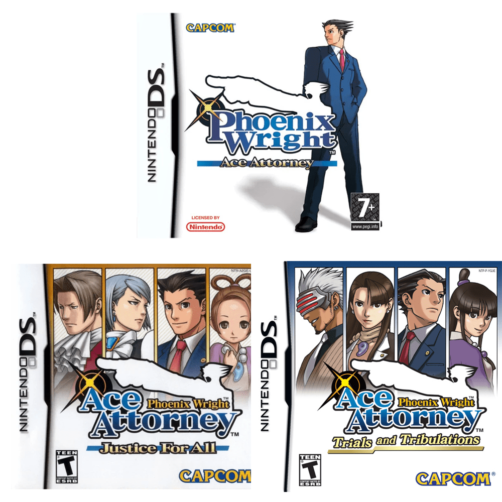 NDS Game Cartridge Phoenix Wright: Ace Attorney 3 pcs set - (US Version ...