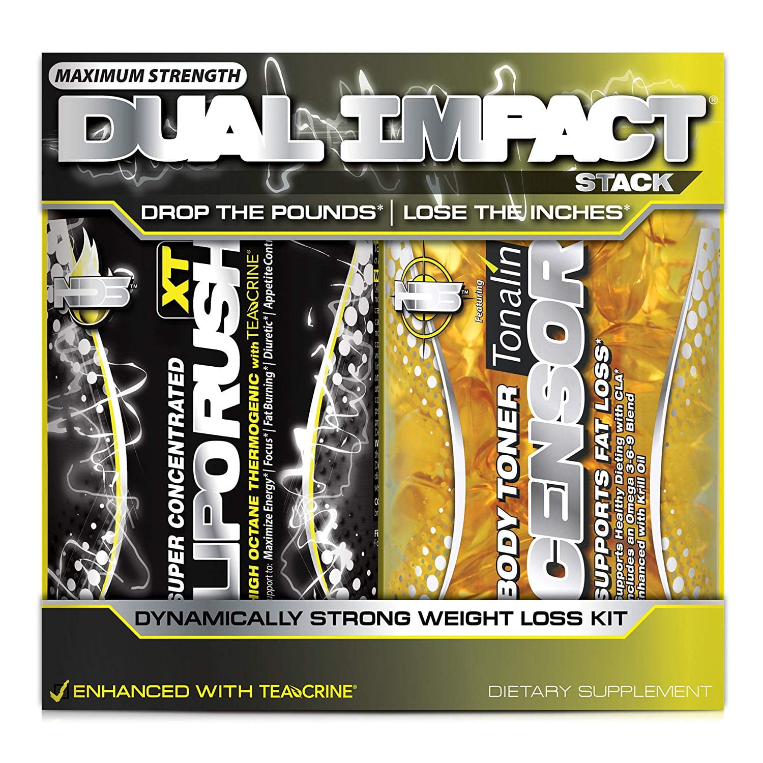 NDS Nutrition Maximum Strength Dual Impact Stack - Complete 2-in-1 Fat Loss Stack Enhanced with ...
