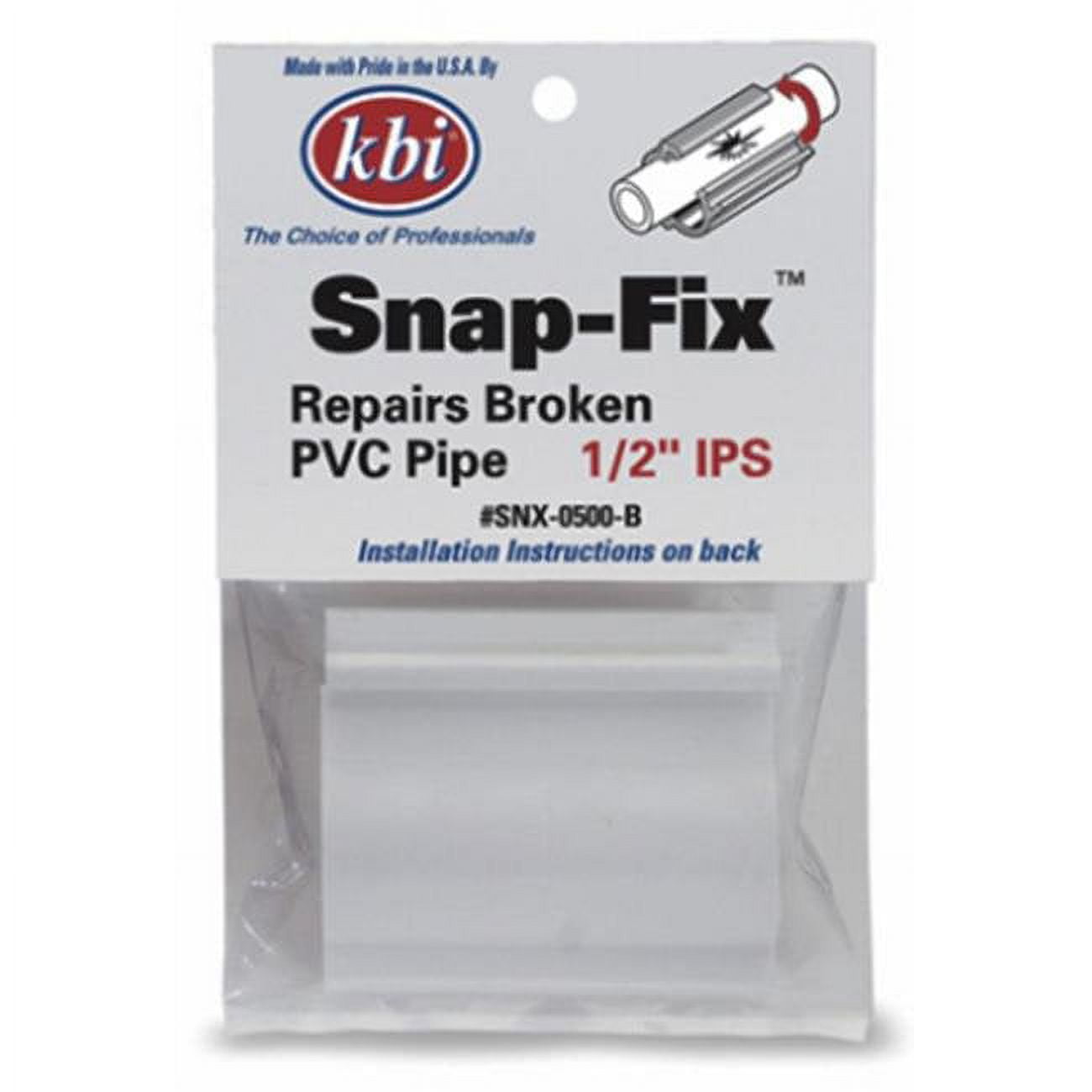 KBI SNX Snap-Fix Pipe Repair Coupling 1/2 in Snap Lock 150 psi PVC ...