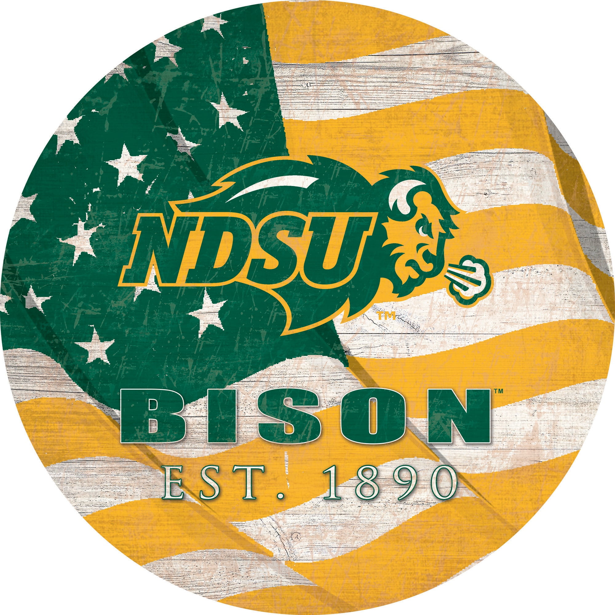 NDSU Bison 12" Team Color Flag Sign - Walmart.com