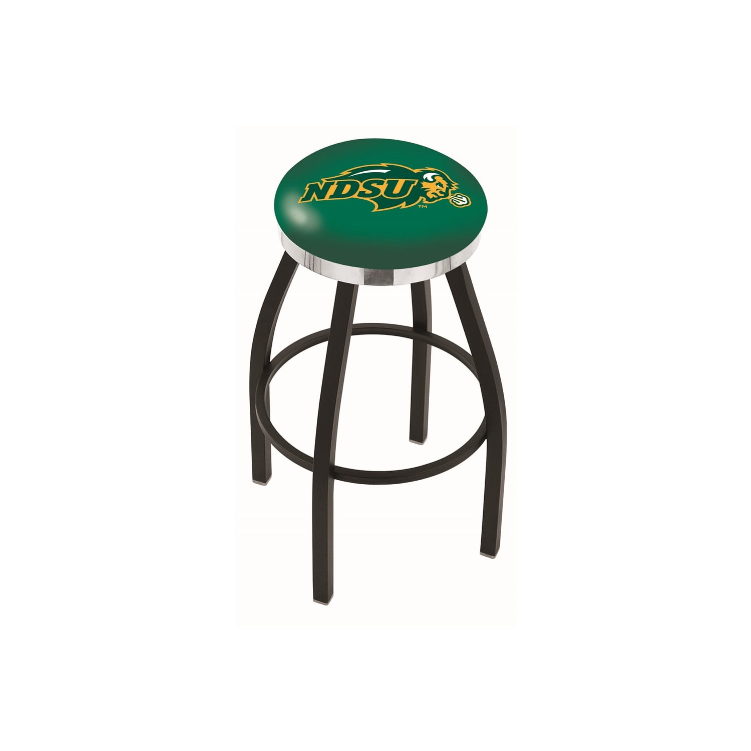 NDSU Bison 25" Alternate Black Wrinkle Swivel Bar Stool with Chrome ...