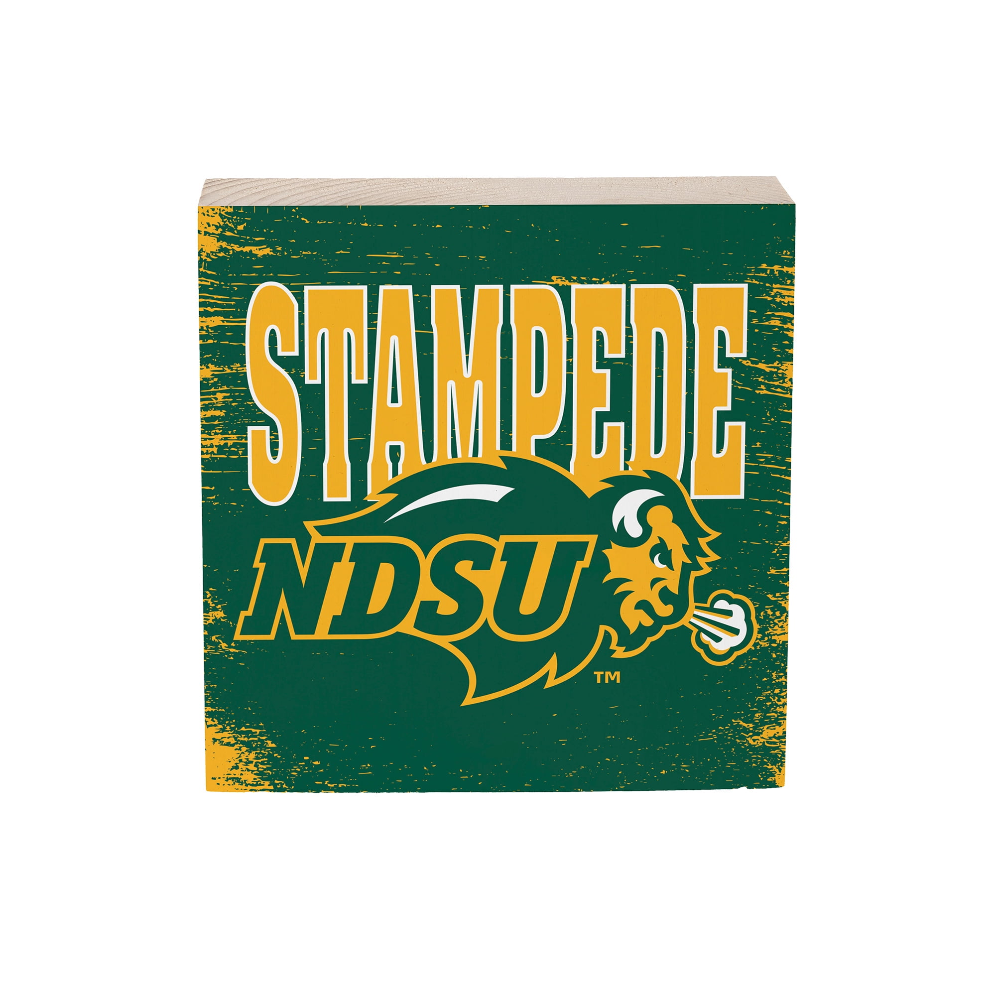 NDSU Bison 6" Square Fan Chant Wood Block Shelf Sign - Walmart.com
