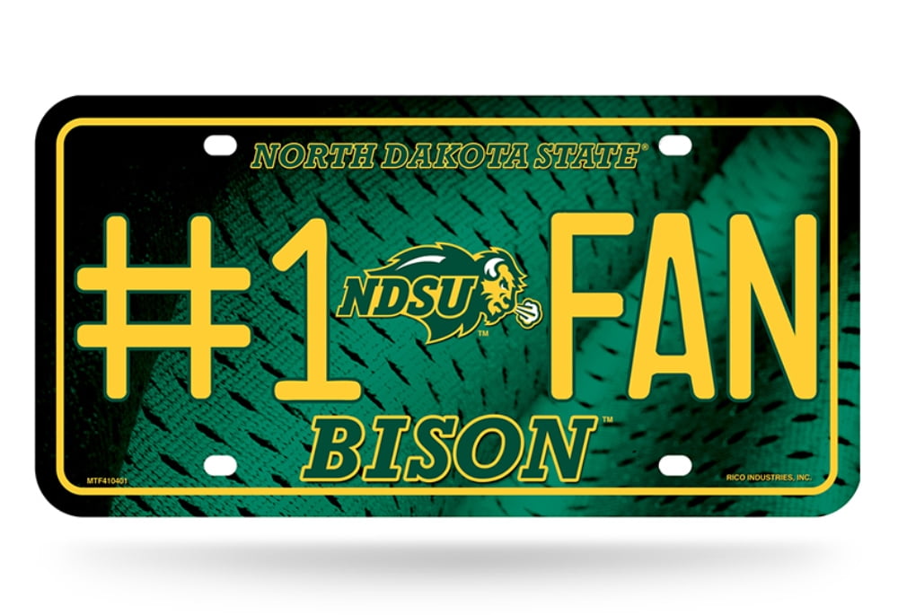 NDSU North Dakota State NCAA Bison #1 Fan Metal License Plate Tag ...