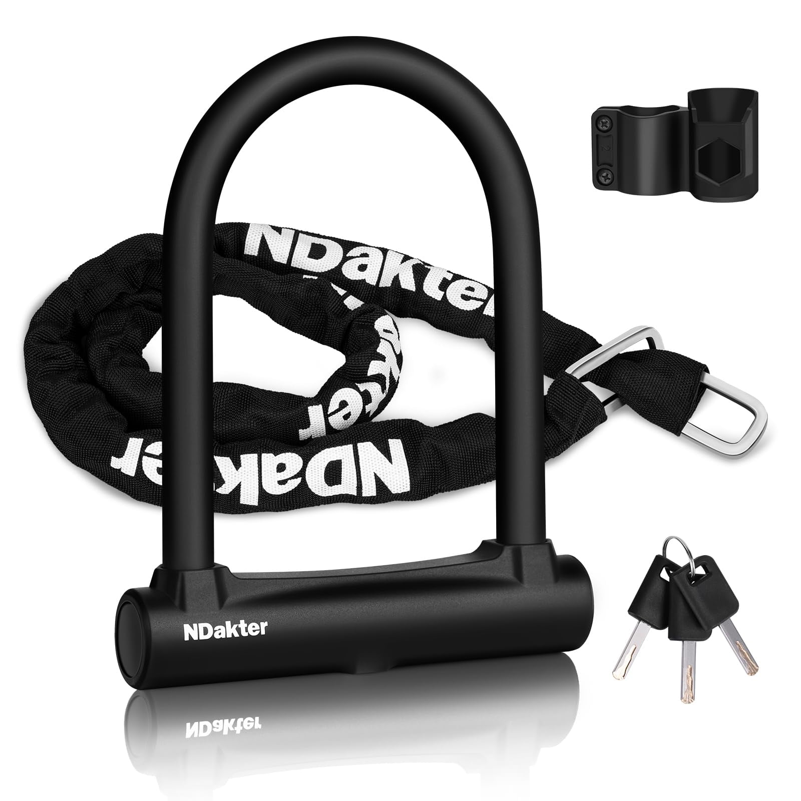 NDakter Bike Locks Heavy Duty Anti Theft, Bike U Lock with 4FT Chain ...