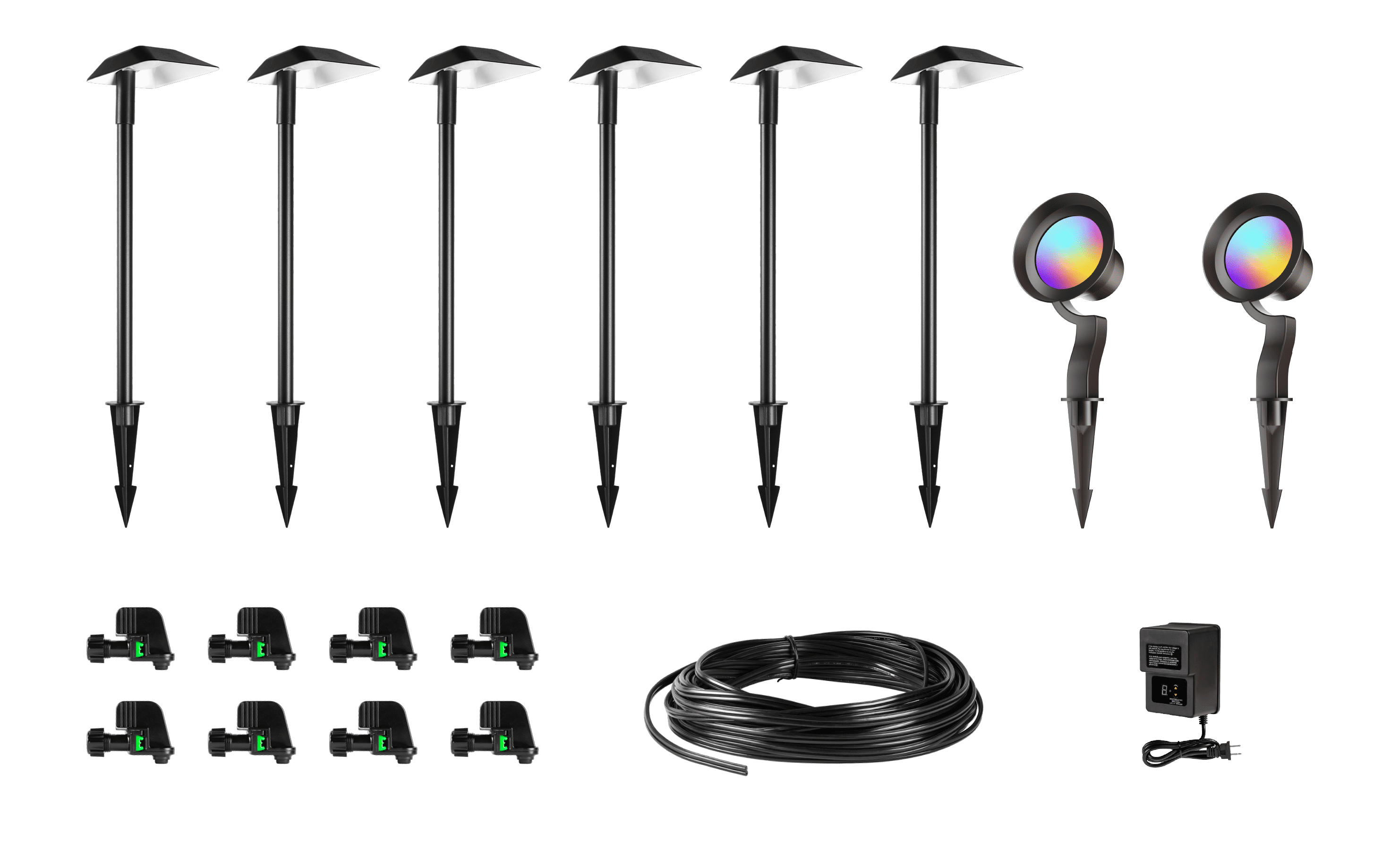 NEBO LED Outdoor Yard Landscaping Pathway & Spotlight Kit, Low Voltage ...