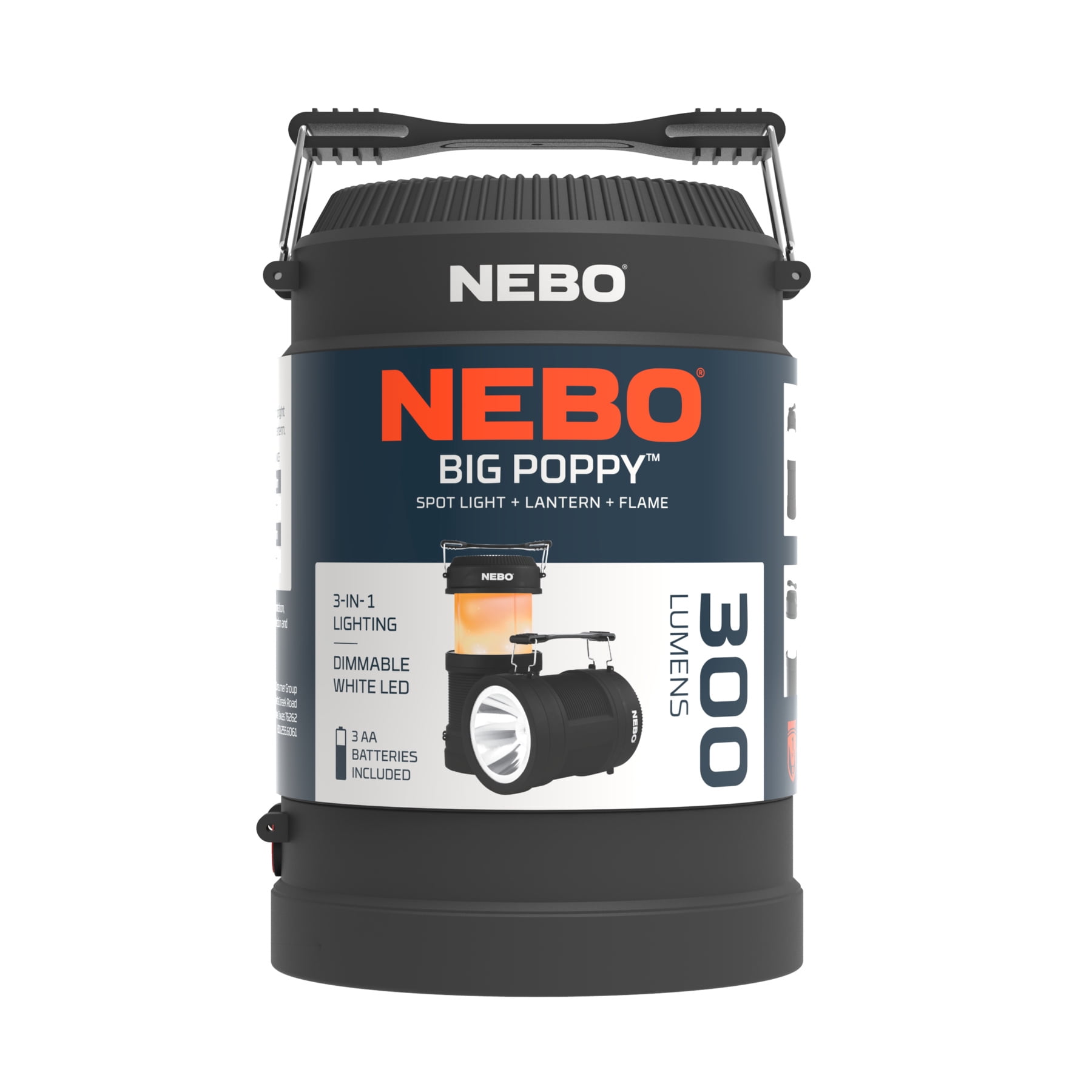 NEBO Big Poppy 300 Lumen LED Lantern and 120 Lumen LED Spot Light ...