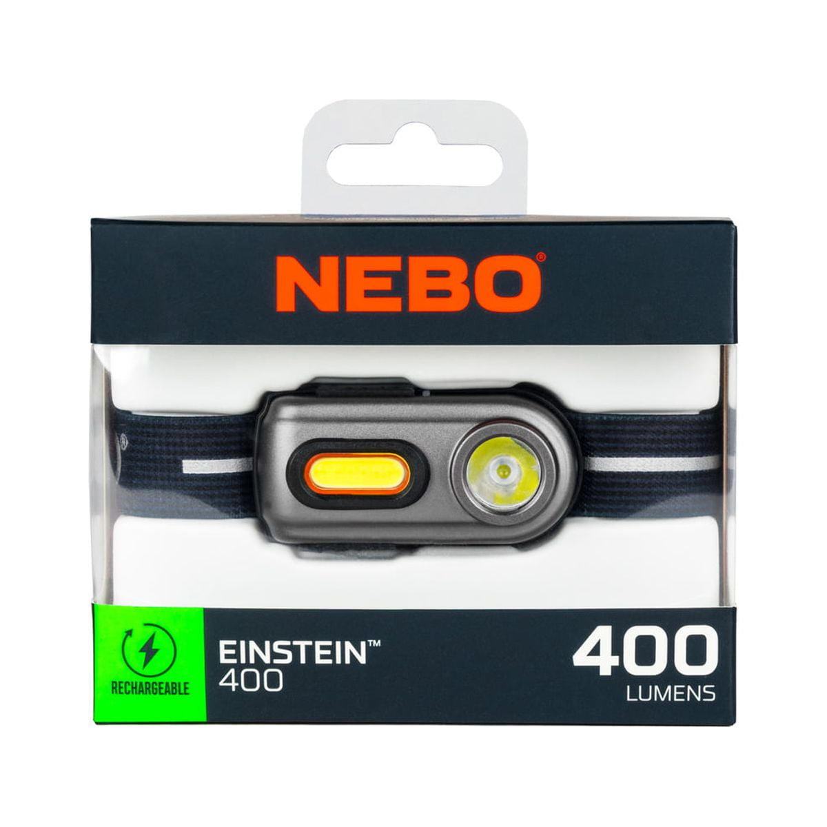NEBO Einstein 400 Lumen COB LED Gray Rechargeable Headlamp - Walmart.com