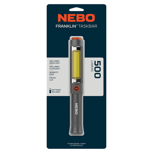 NEBO Franklin Taskbar 500 Lumen COB Work Light and Flashlight with 7 ...