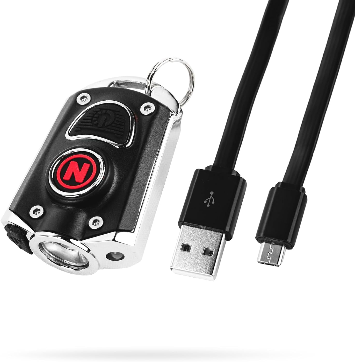 NEBO Mycro Rechargeable LED Keychain Light, 6 Light Modes, Black ...