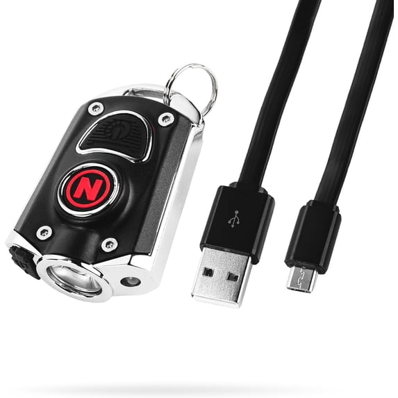 NEBO Mycro Rechargeable LED Keychain Light, 6 Light Modes, Black ...