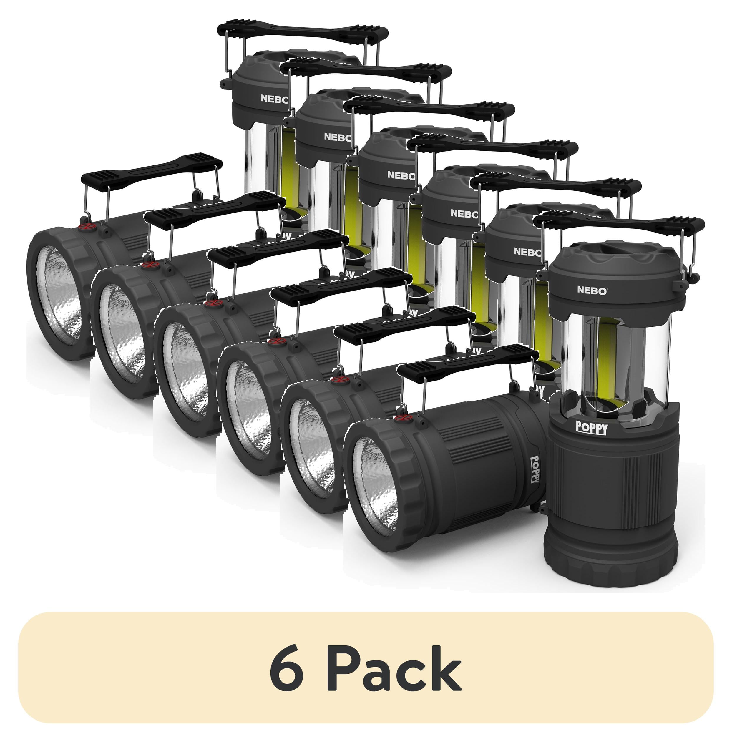 (6 pack) NEBO Poppy 300 Lumen Gray Lantern & 150 Lumen Spotlight ...