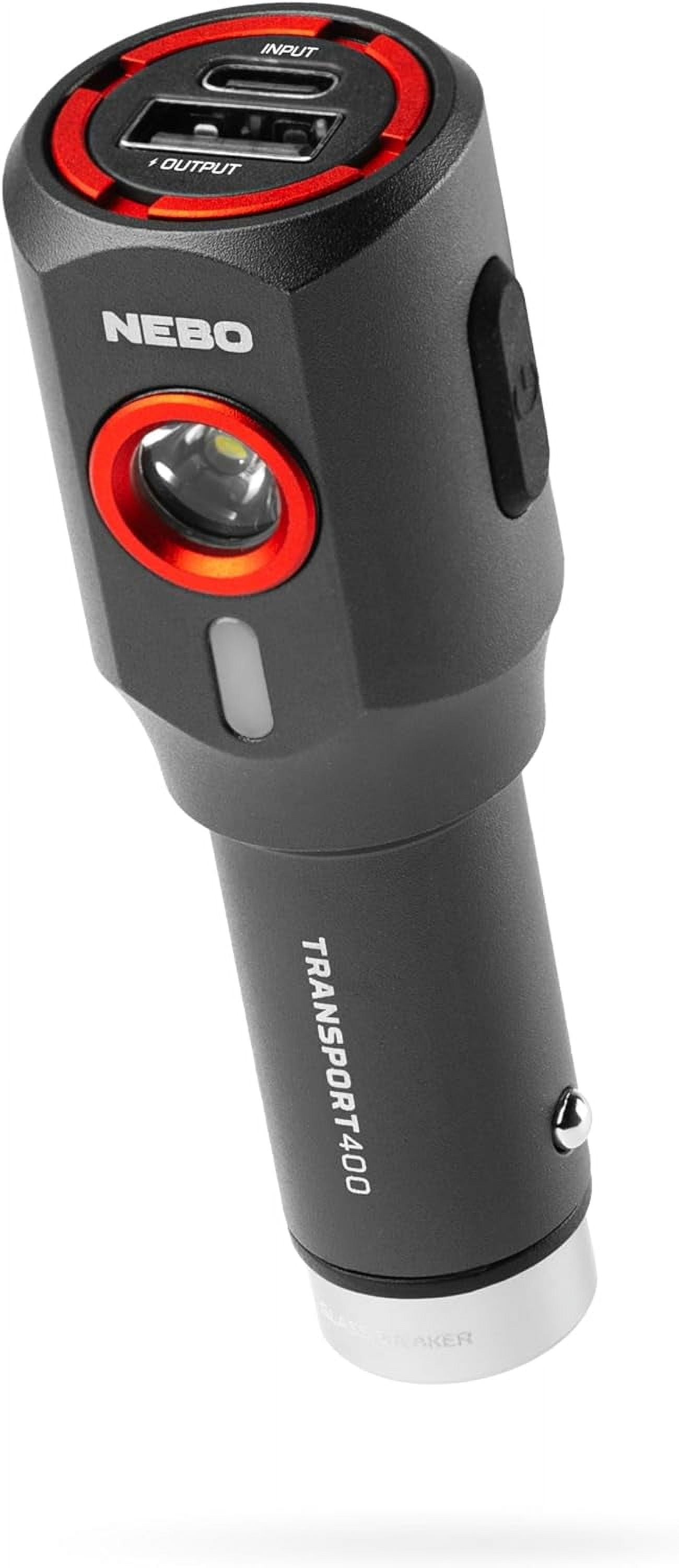 NEBO Transport Compact Rechargeable Flashlight, 400 Lumen with 5 Modes ...