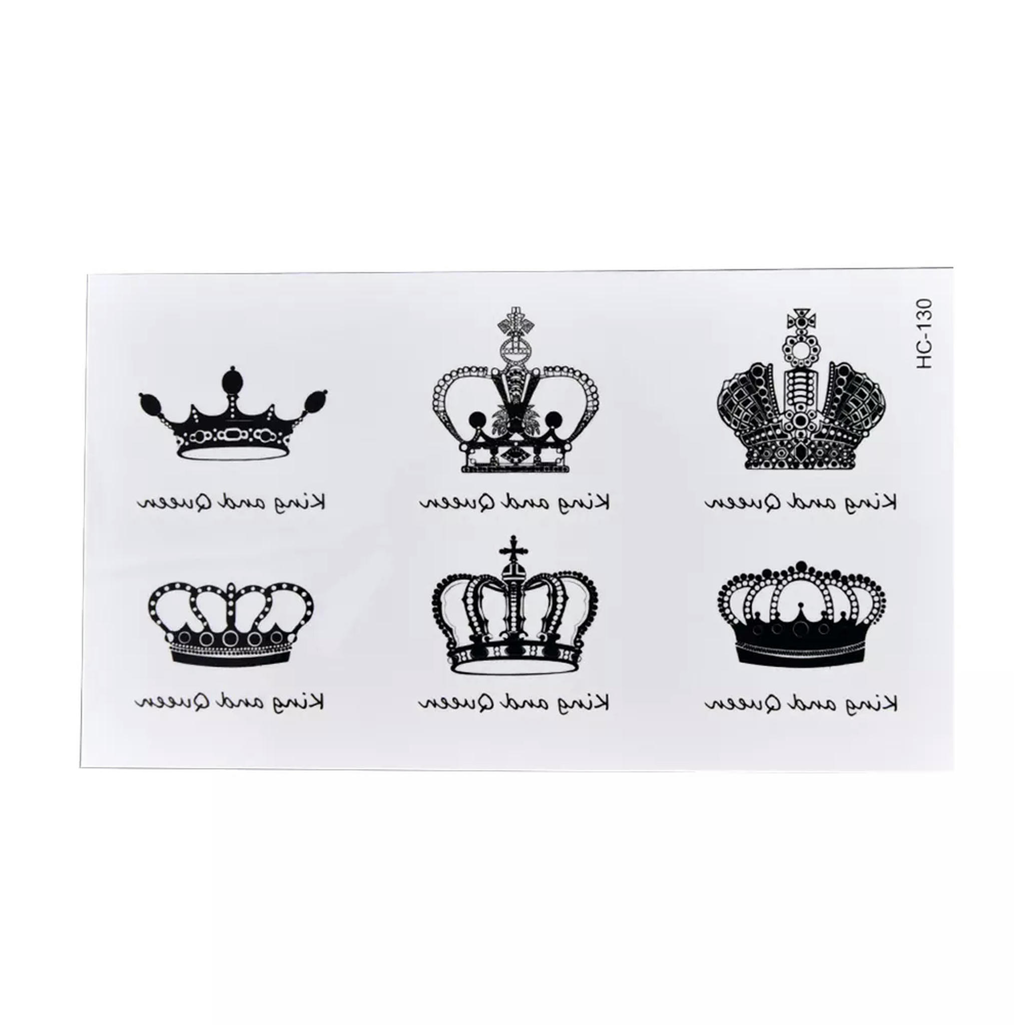 NEBULOUSTRANCE Fake Temporary Tattoo Sticker Disposable Crown Arm Body ...