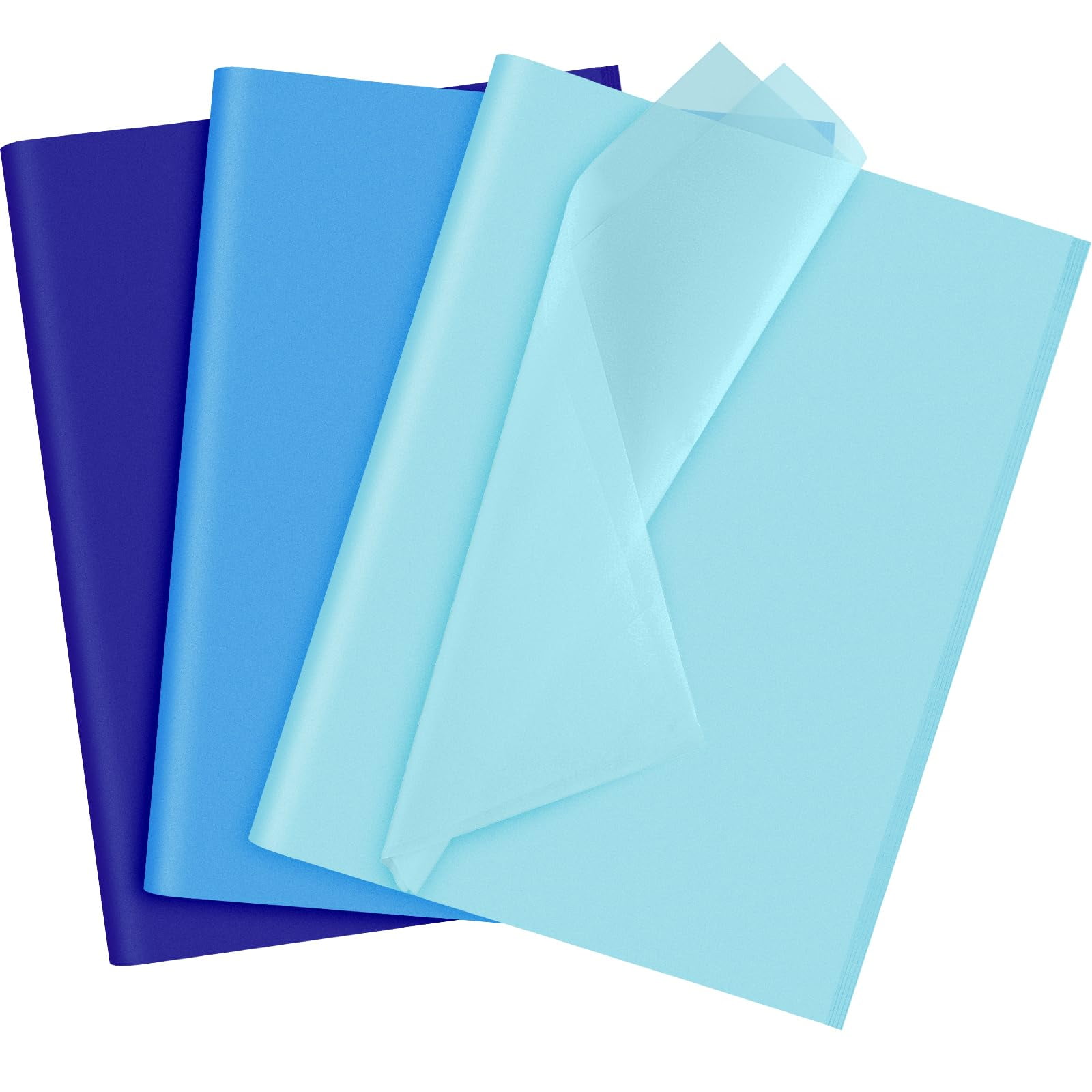 NEBURORA Assorted Blue Gift Wrap Paper Set 60 Sheets Wrap Tissue Paper ...