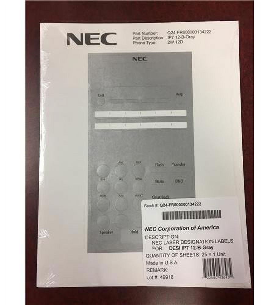 SL2100 IP Phone Label Sheets - 25-Pack Replacement Key Labels