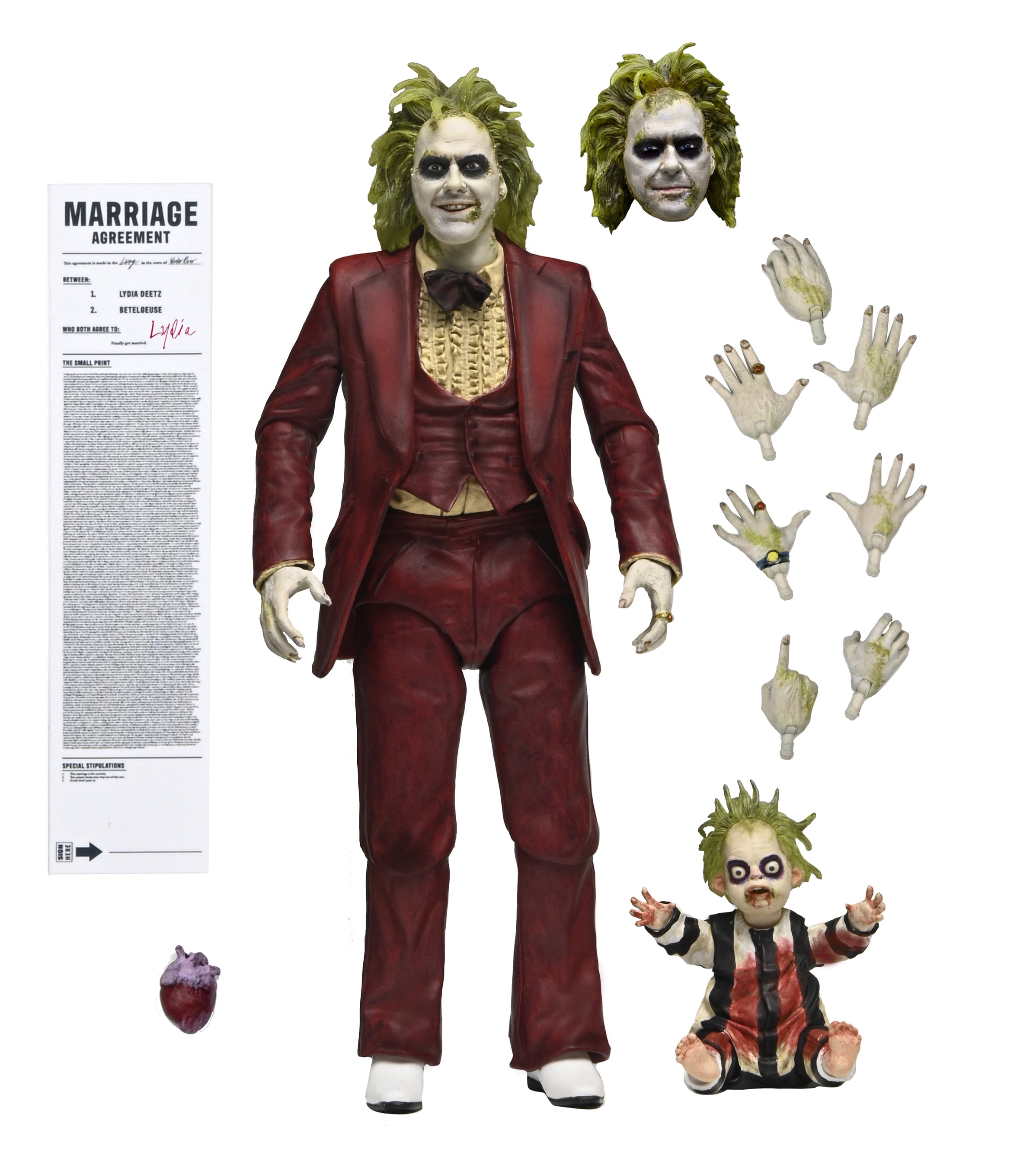 NECA Beetlejuice Beetlejuice: Red Tux Beetlejuice Ultimate Action Figure with Interchangeable ...