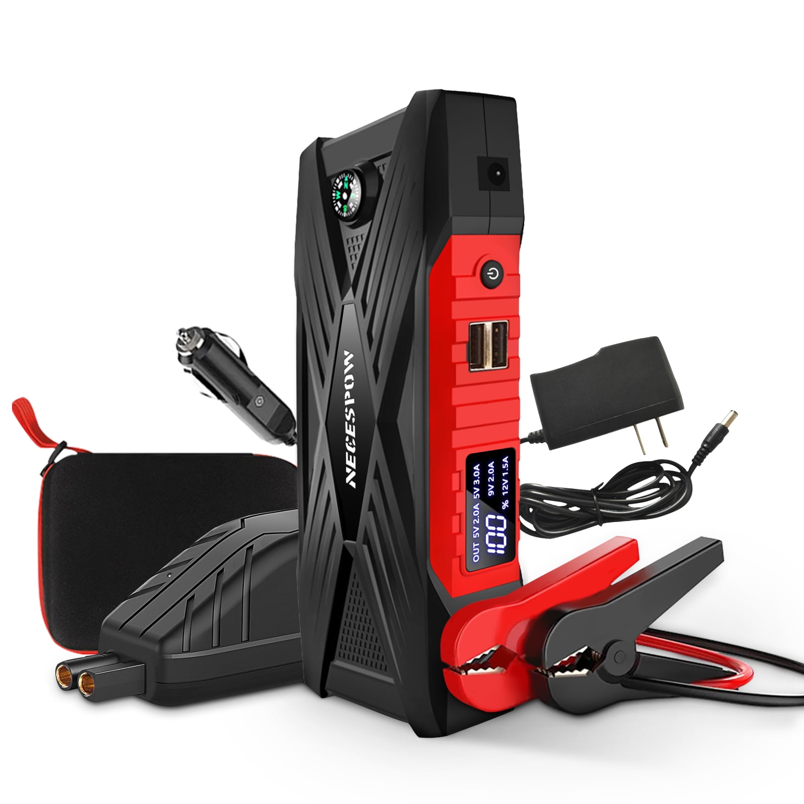 NECESPOW Car Jump Starter 1300A 12V,Lithium Auto Battery Booster for Up ...