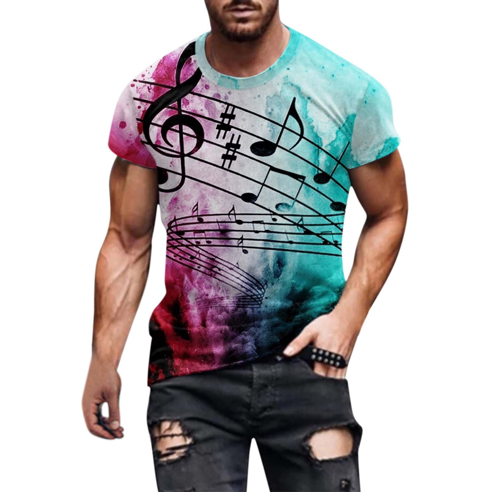 NECHOLOGY Mens T-Shirts Big and Tall T Shirts for Men Male Casual Round Neck Short Sleeve 3D ...