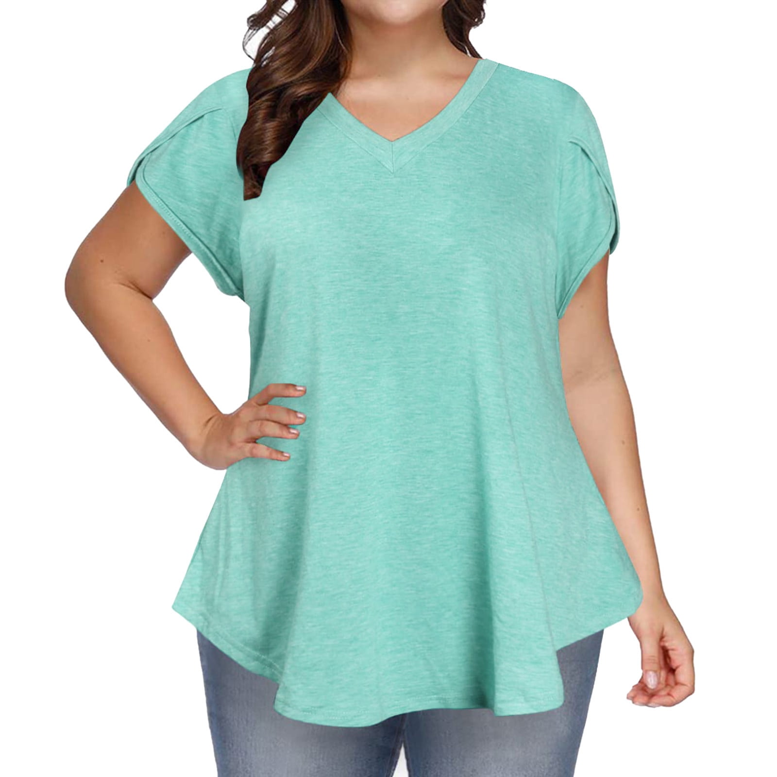 NECHOLOGY Tops for Women Cotton Plus Size Tops For Women Summer Petal ...