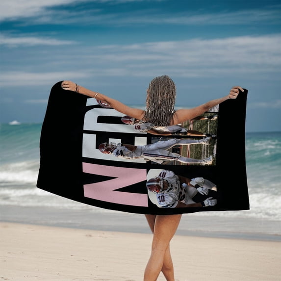NEDY Bold Football Players Beach Towel - Dynamic Action Design Perfect ...
