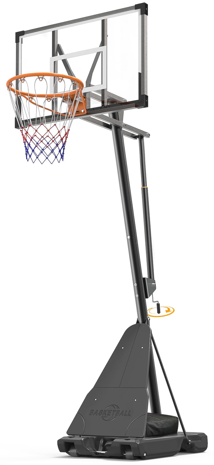 "NEDYO 44"" Portable Basketball Hoop with 5.25-10ft Adjustable Height ...