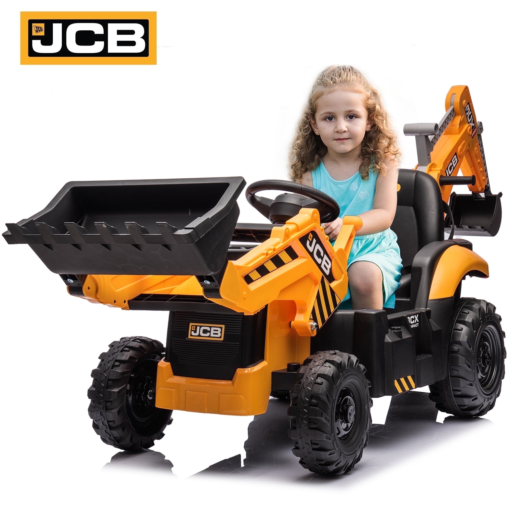 JCB Licensed Kids Ride-On Excavator, 24V Powered Toy for Children 3-6 ...