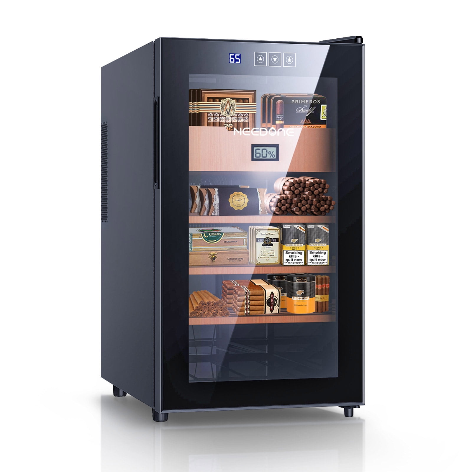NEEDONE 48L 300 Count Cooler Humidor, Spanish Cedar Wood, Digital Touch ...