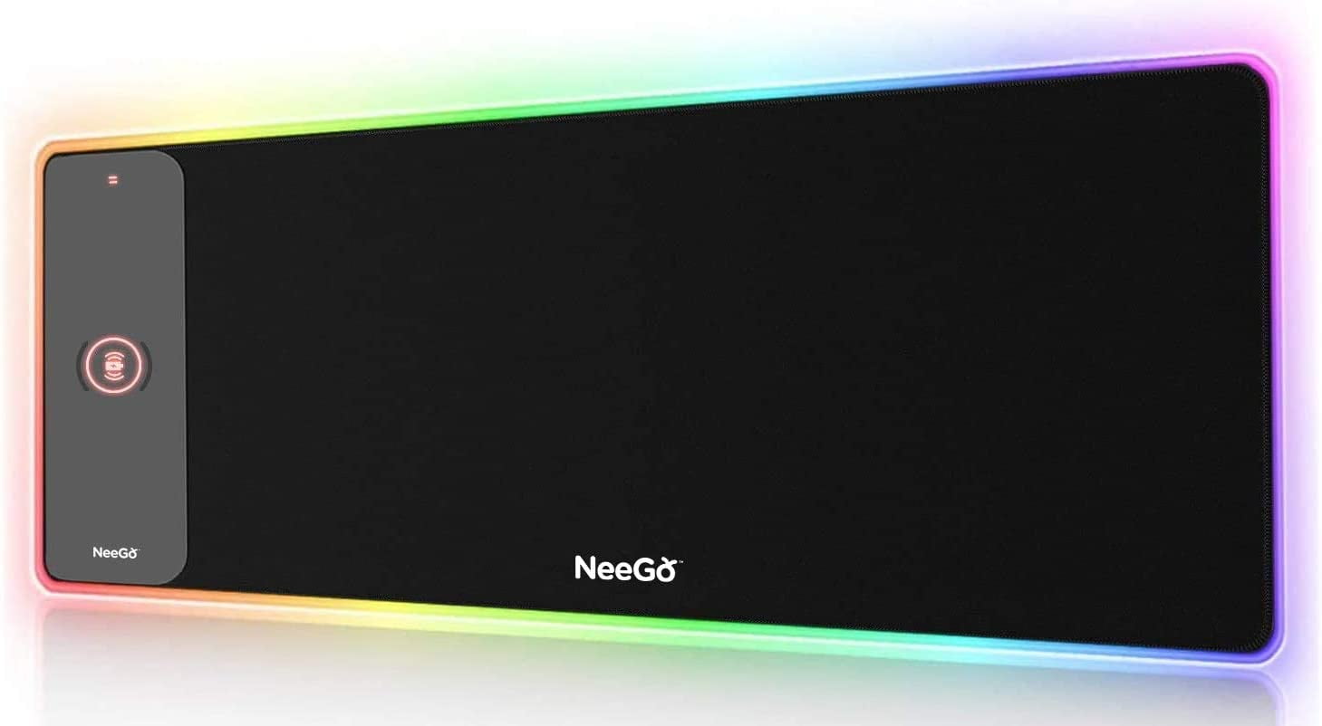 NEEGO RGB Gaming Mouse Pad Soft Large Mousepad wW Wireless Charging Mat ...