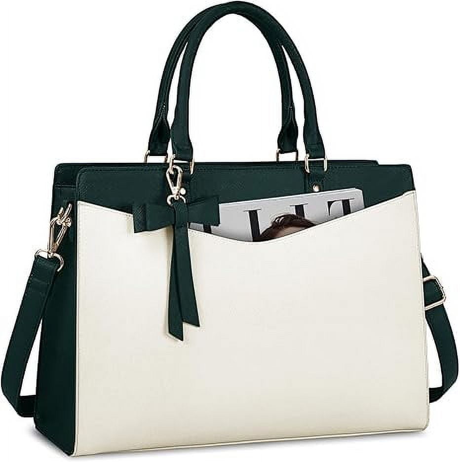 NEEJU Laptop Bag for Women 15.6 Inch PU Leather Laptop Tote Bag ...