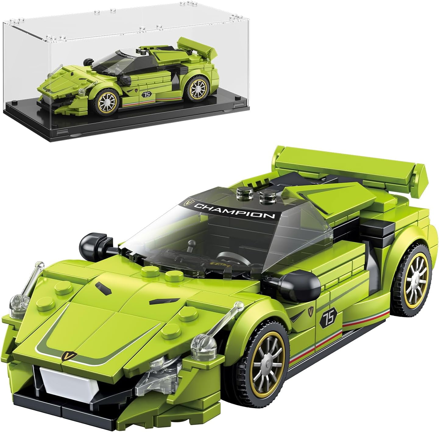 NEEJU Super Sports Car Building Block Set with Display Case,Speed Race ...