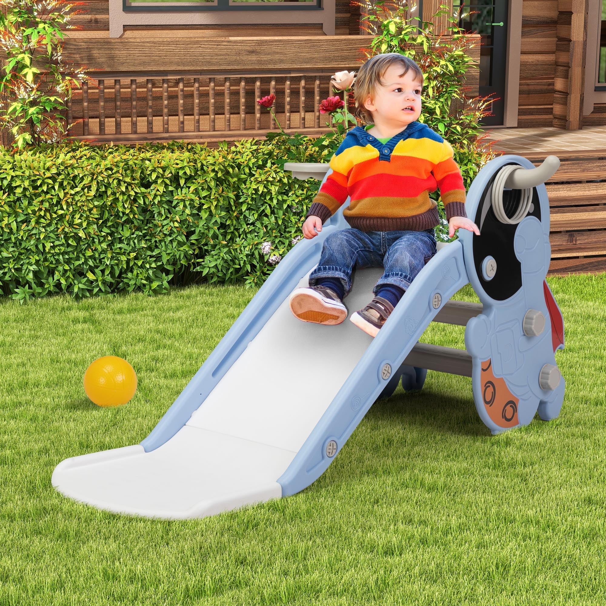 NEEKOY 4 in 1 Kids Slide, Freestanding Slide Climber Playset for ...