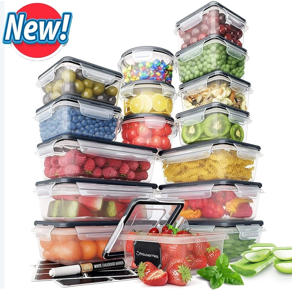 32 Pcs Reusable & Microwaveable Food Storage Containers, Variety Sizes ...