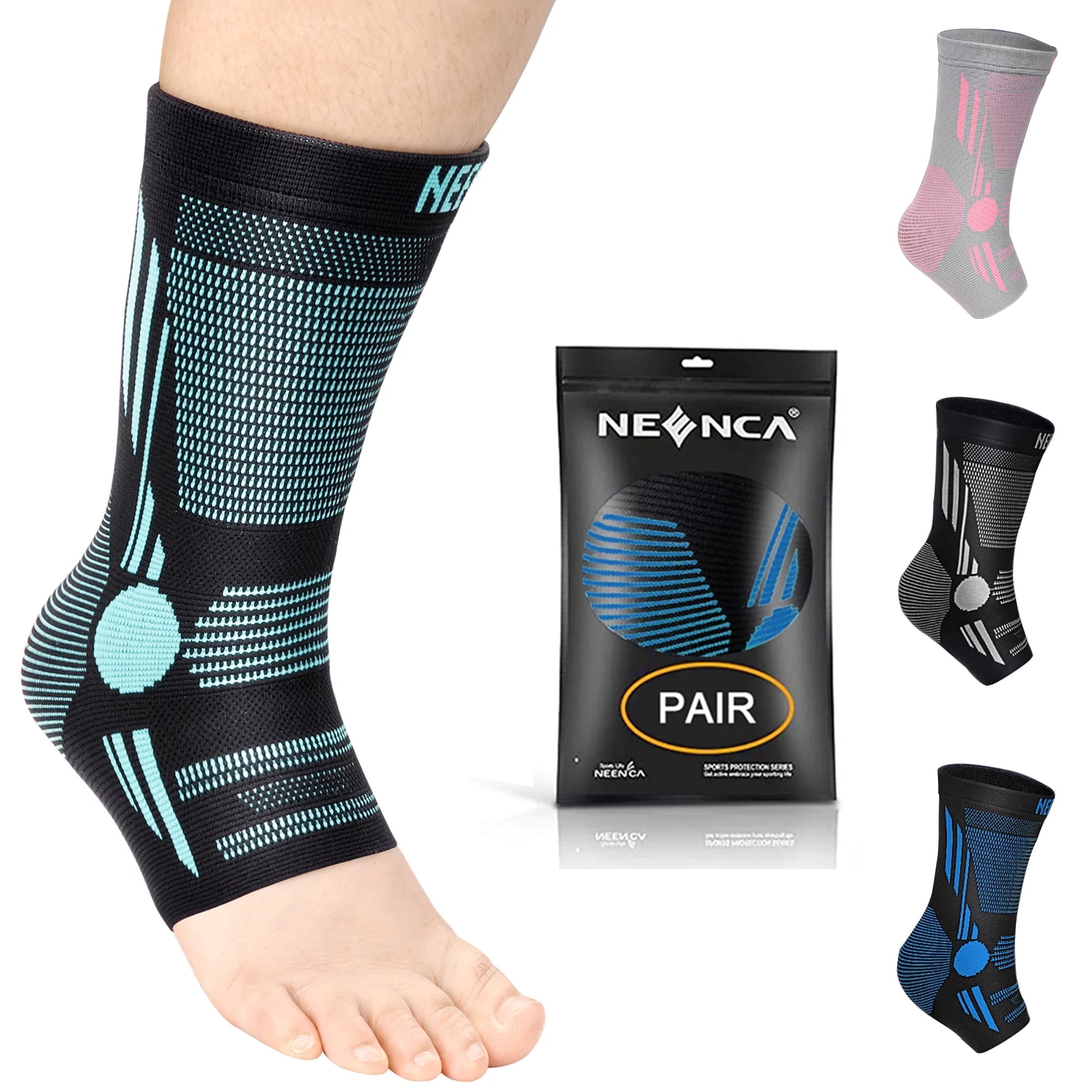 NEENCA Ankle Compression Sleeve Brace, Breathable High-Elastic Fabric ...