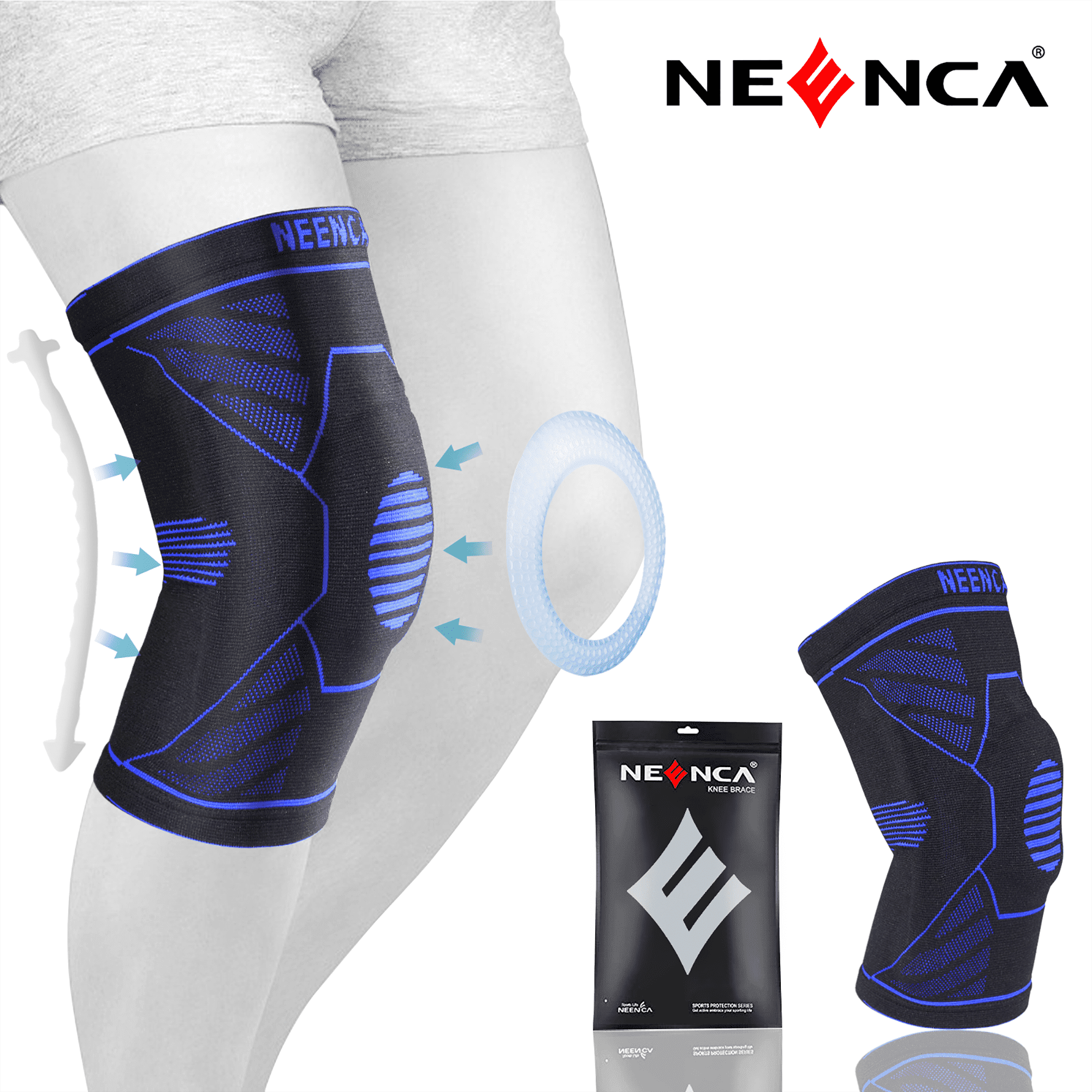 NEENCA Knee Brace with Gel Pad & Side Stabilizers for ACL, PCL ...
