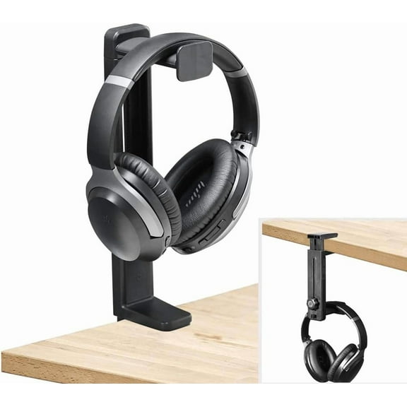 Aluminum Headphone Stand Hanger Foldable with Cable Clip Headset Holder ...