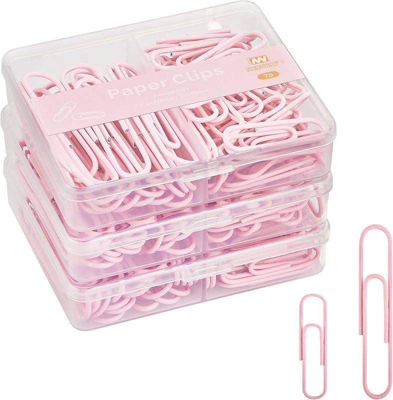 NEEWAY Colorful Paper Clips Assorted Sizes, Small and Large Paperclips ...