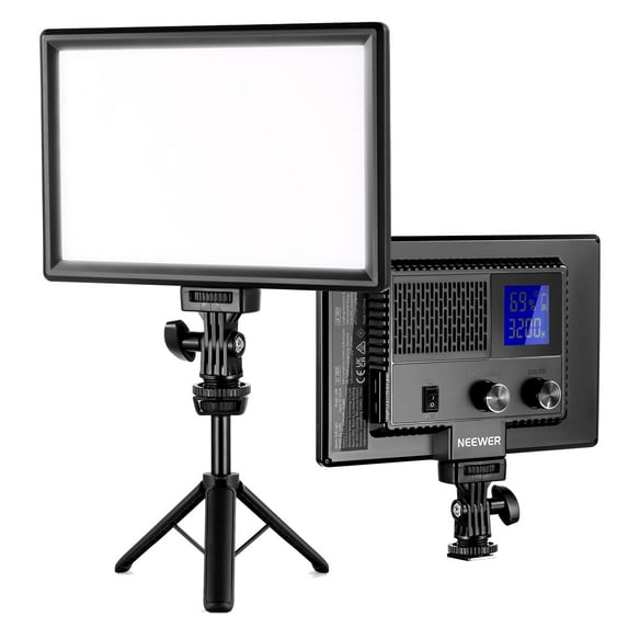 Neewer NL-116AI 9" LED Video Light Panel With Desk Tripod, 3200K-5600K ...