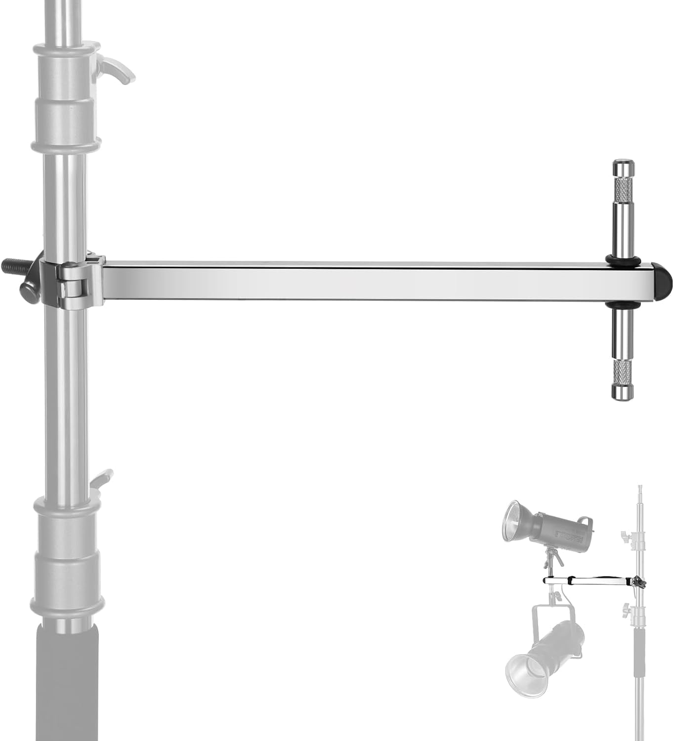 NEEWER Offset Arm with Clamp & Dual 5/8" Baby Pins for Video Light ...