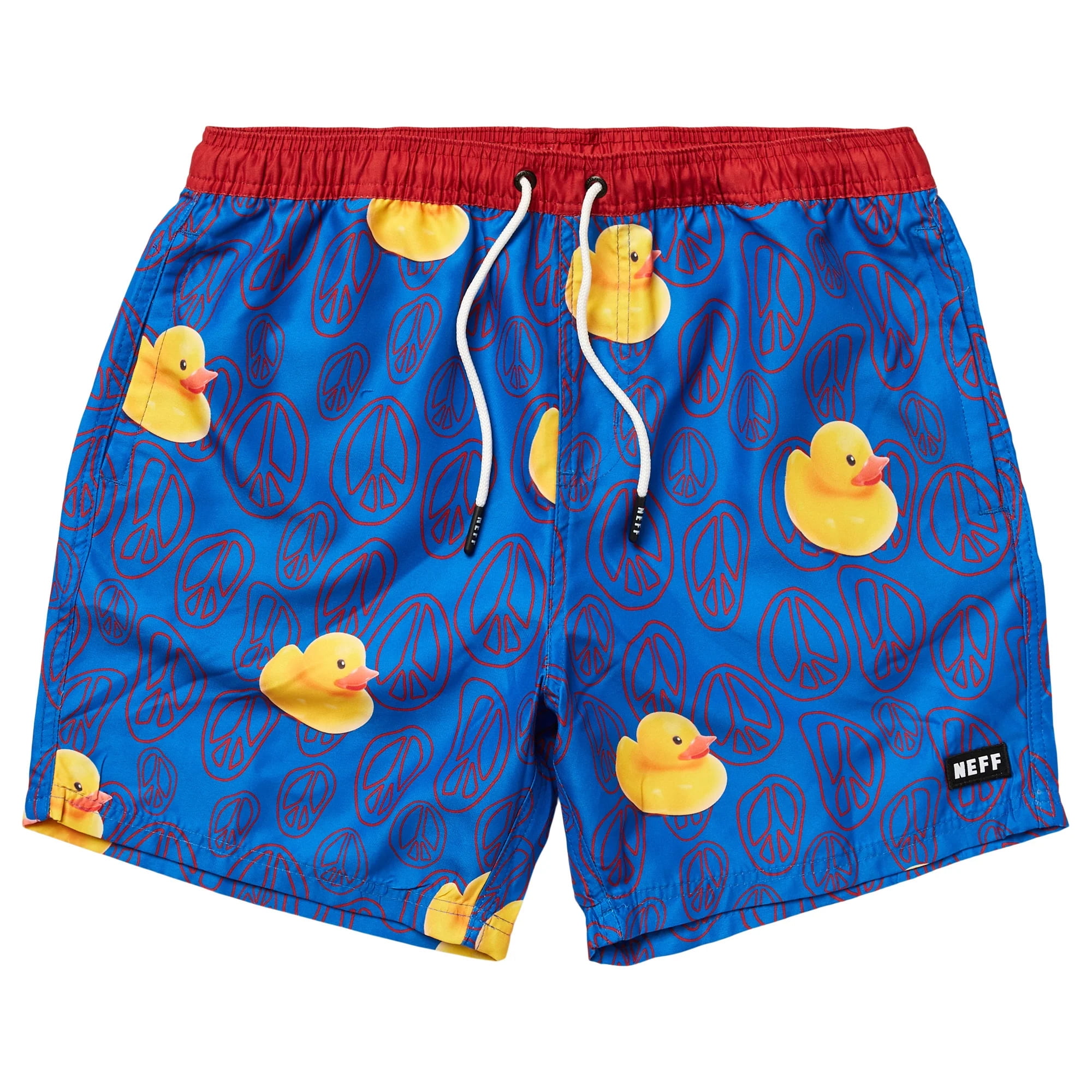 NEFF Men's Blue Ducky Peace Sign Daily Hot Tub Board Shorts for ...