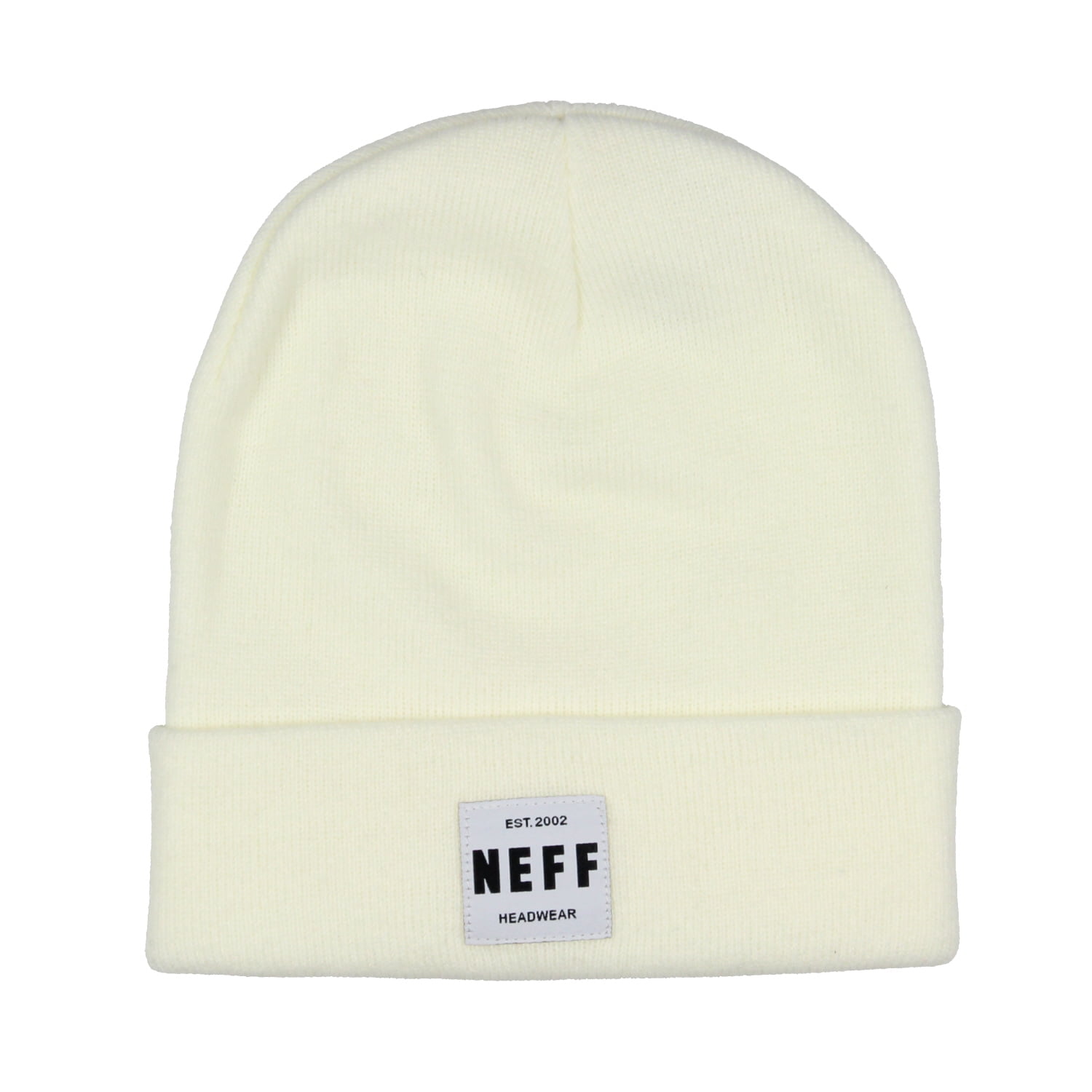 NEFF Men's EST.2002 Embroidered Patch Cuff Knit Beanie Cap Hat OSFM ...