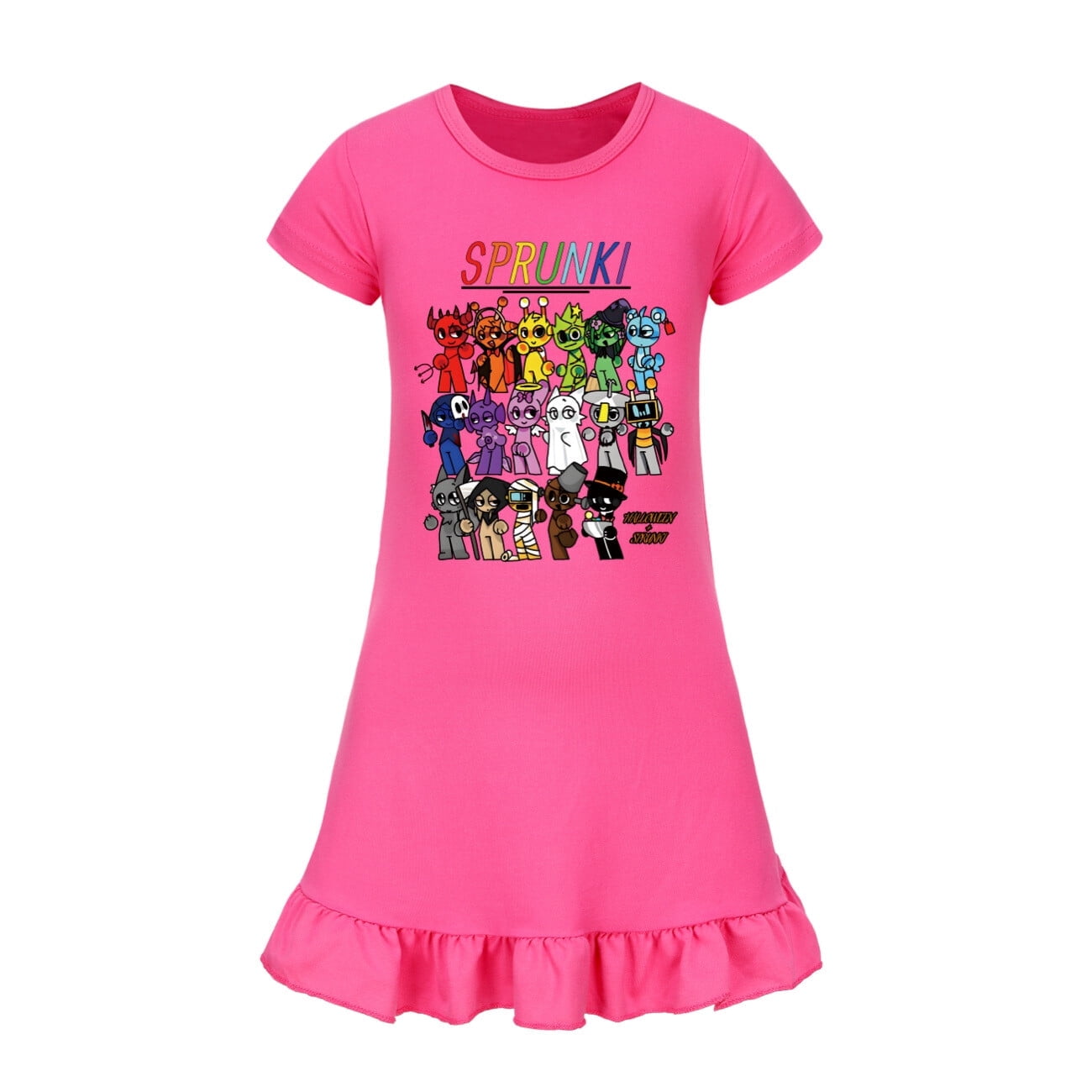 NEFIYLUXP Kids Girls Sprunki Sleepwear Dress, Incredibox Pyjamas ...