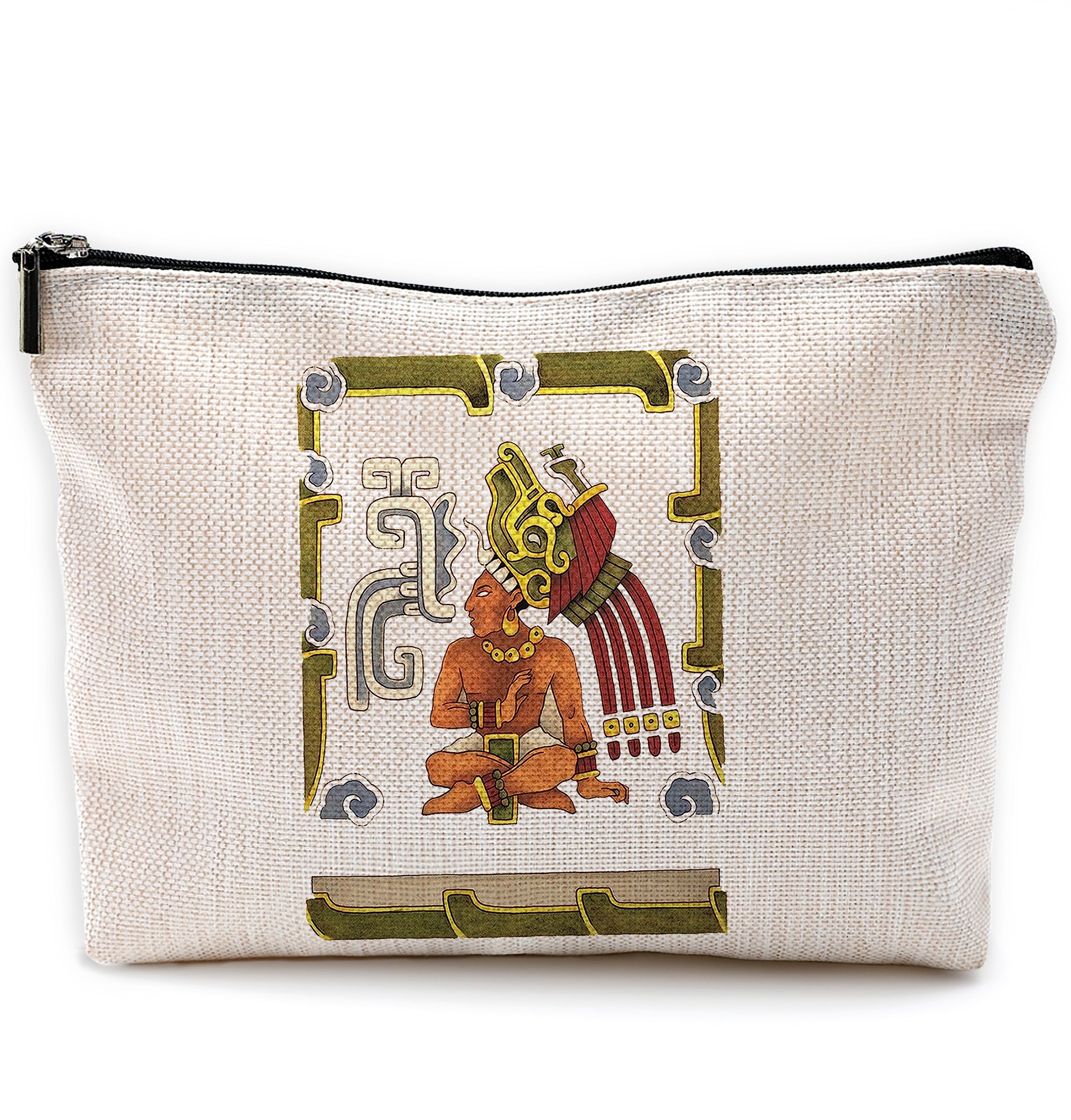NEGIGA Ancient Mayan Aztec Art Warrior Priest Retro Makeup Bag Travel ...