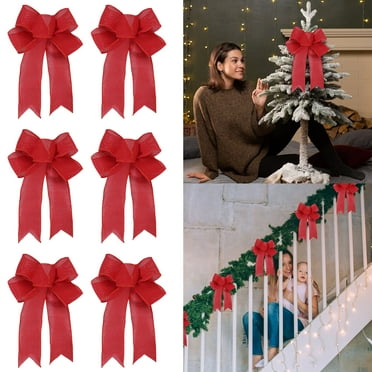 Casewin 48Pcs Christmas Bow, 13CM x 11CM Red Christmas Bow Ribbon Bow ...