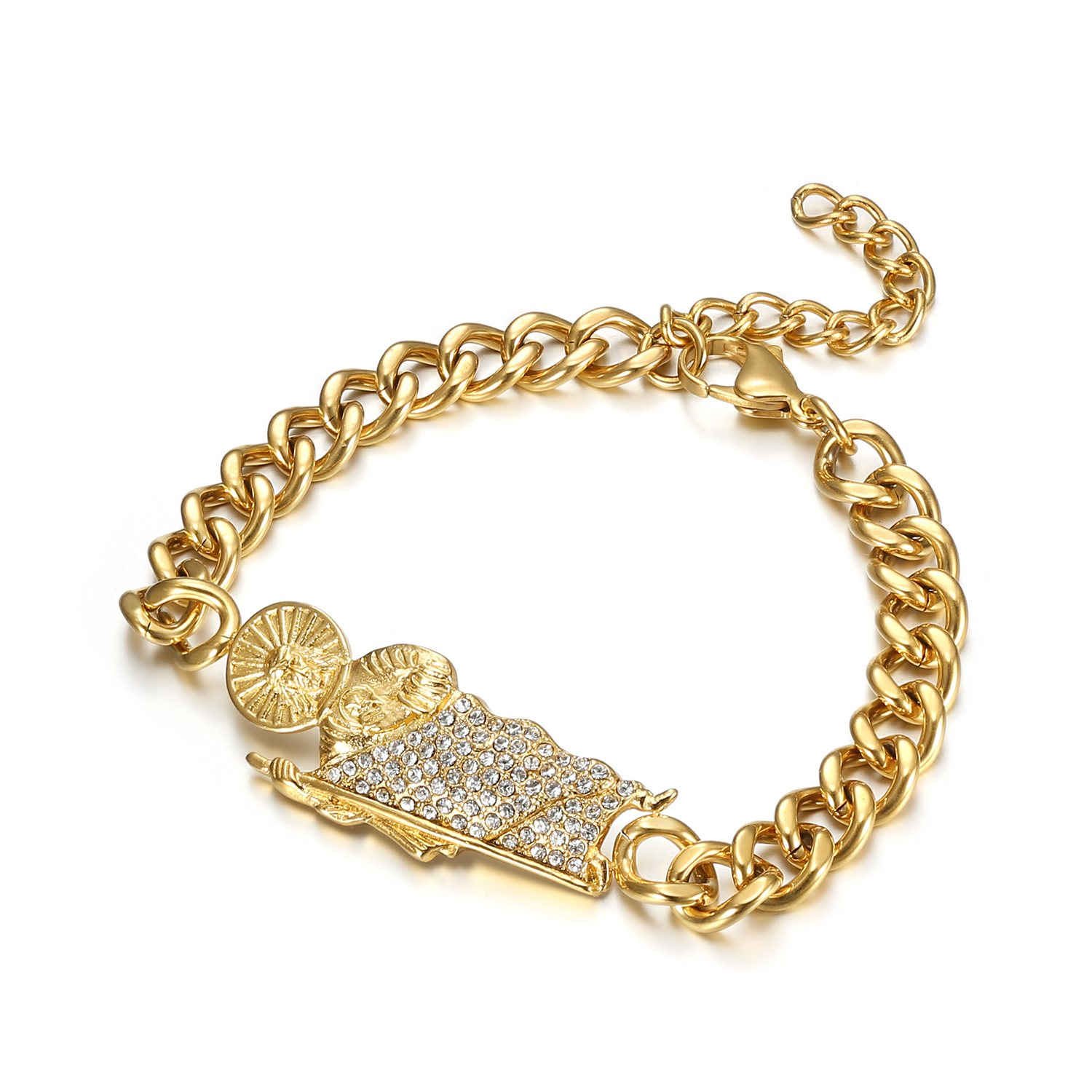 NEGS 18K Gold Plated Saint Jude San Judas Tadeo Medalla Cadena Oro ...