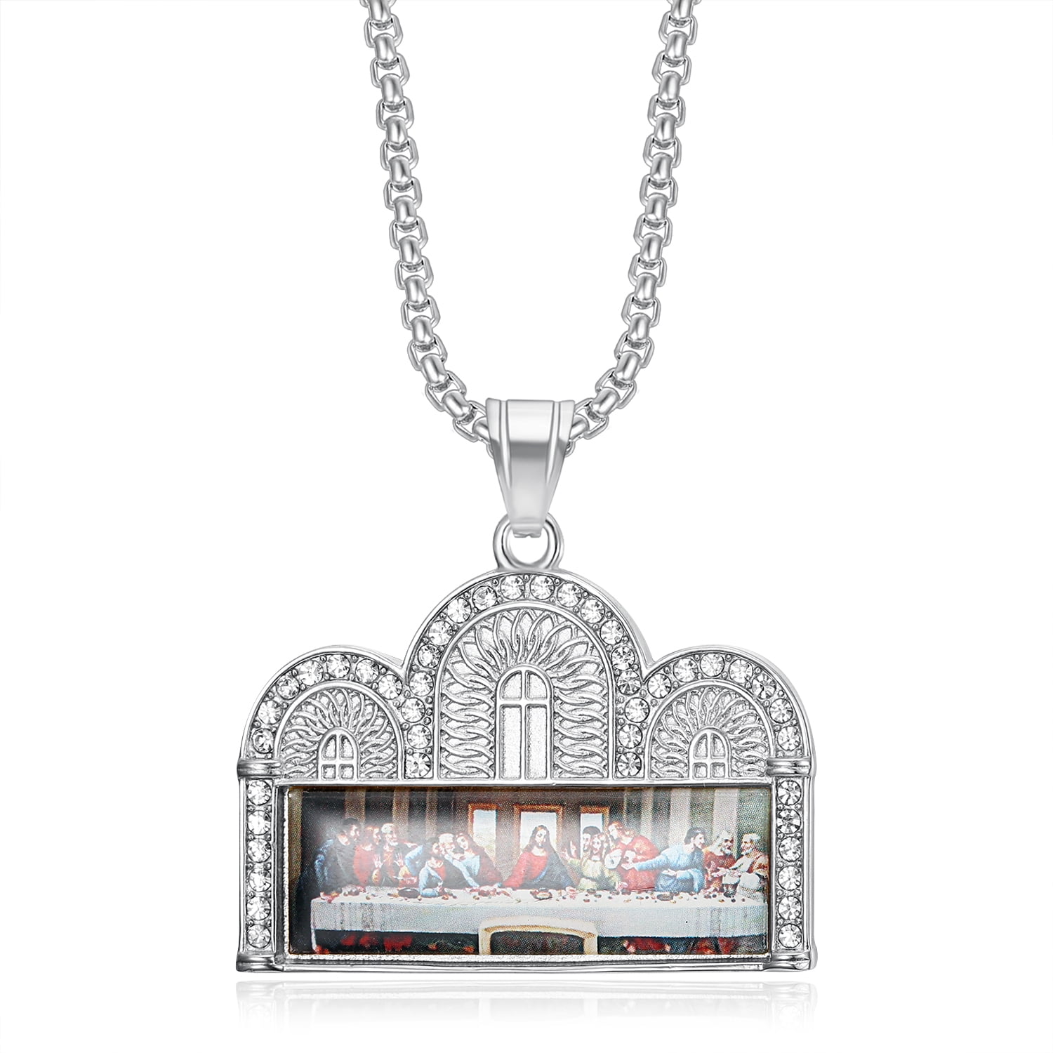 NEGS Lord's Supper Pendant 24'' Chain The Last Supper Jesus with His ...