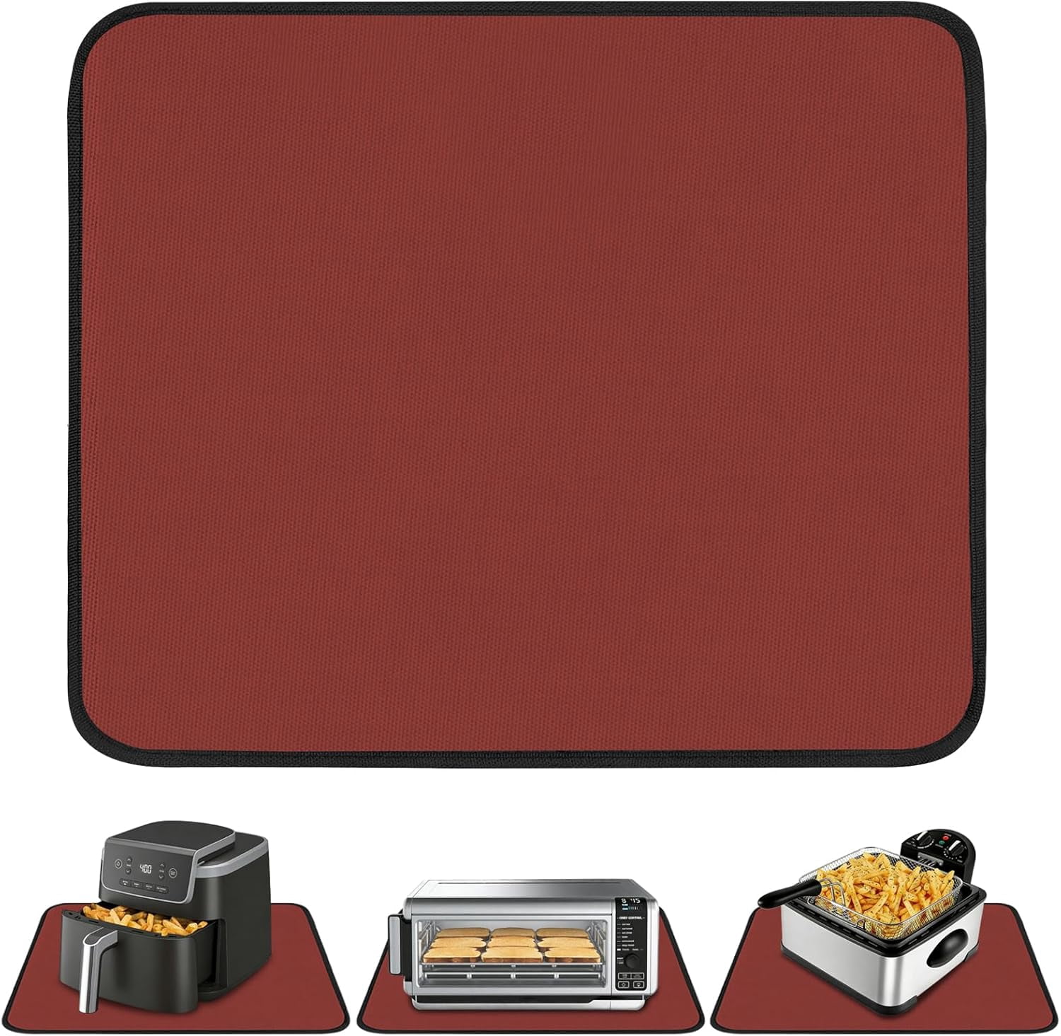 NEI Red Heat Resistant Mat 12x14in, Hot Pads for Counter Top Heat ...