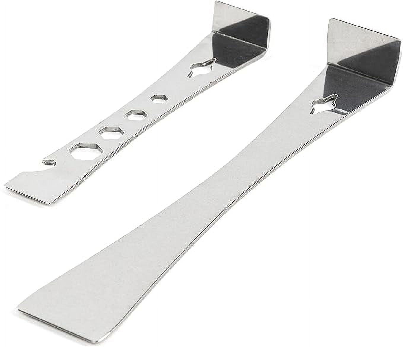 NEIKO 00250A Pry Bar Set, 2 Pc Stainless Steel Flat Bar Crowbar, Hex ...